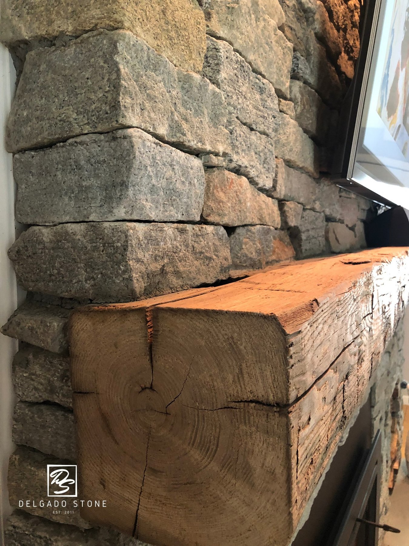 Brick Fireplace Gets Stone Veneer Makeover