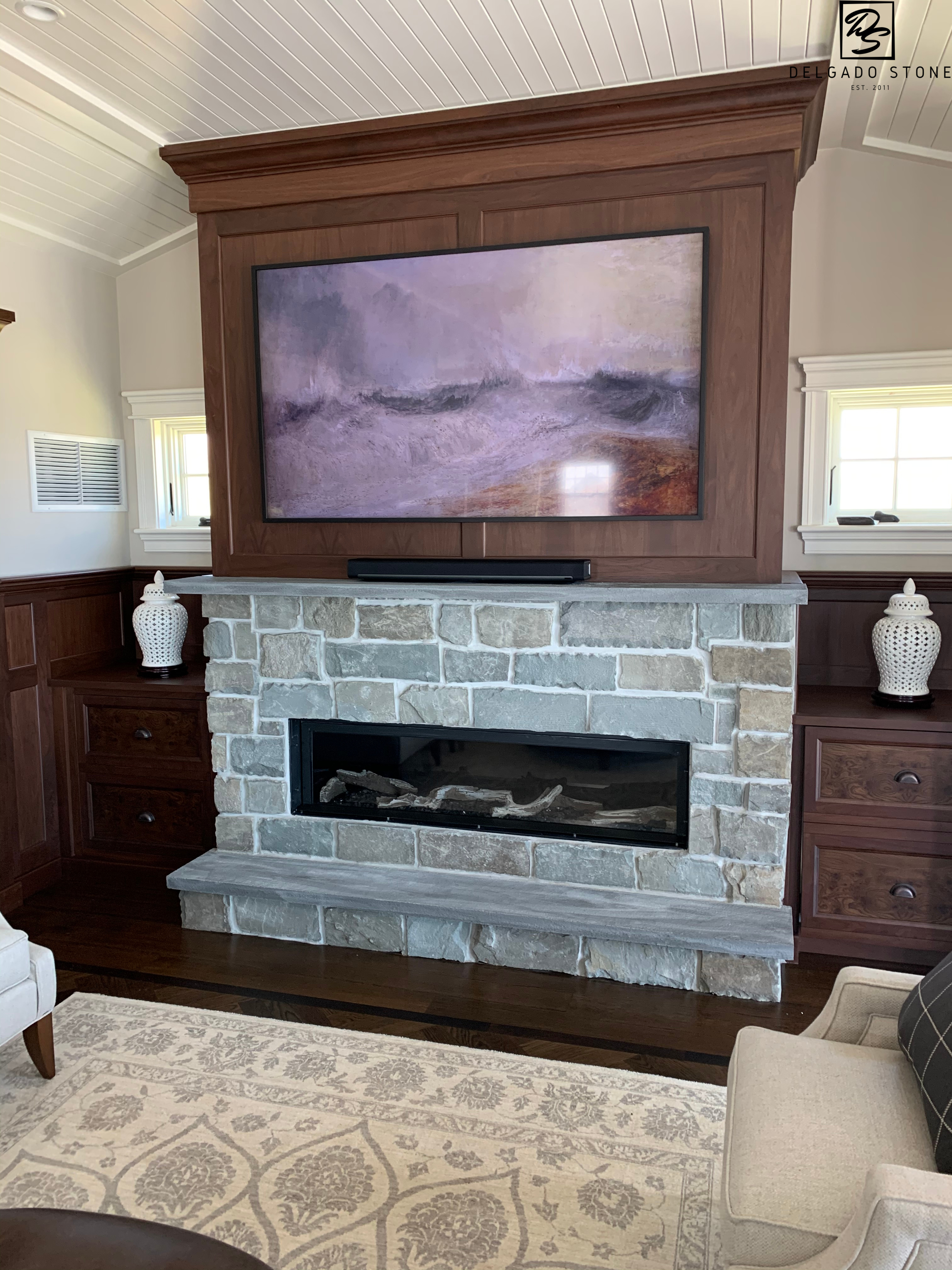 3 Natural Stone Fireplace & TV Combinations That Redefine Your Living Space