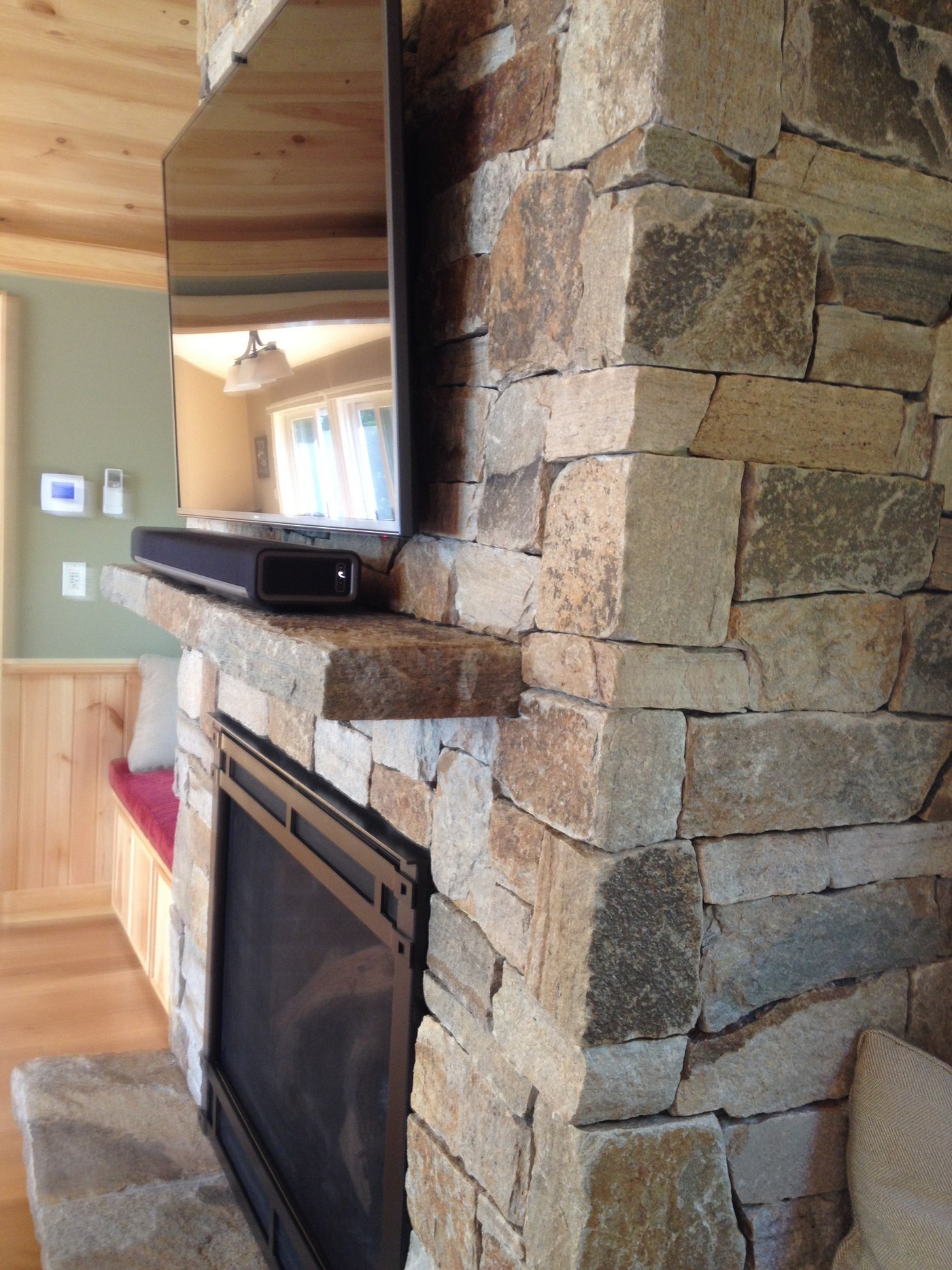 Natural Veneer Stone Fireplace & Chimney - Delgado Stone